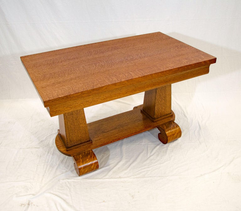 Arts and Crafts Oak Library Table at 1stDibs