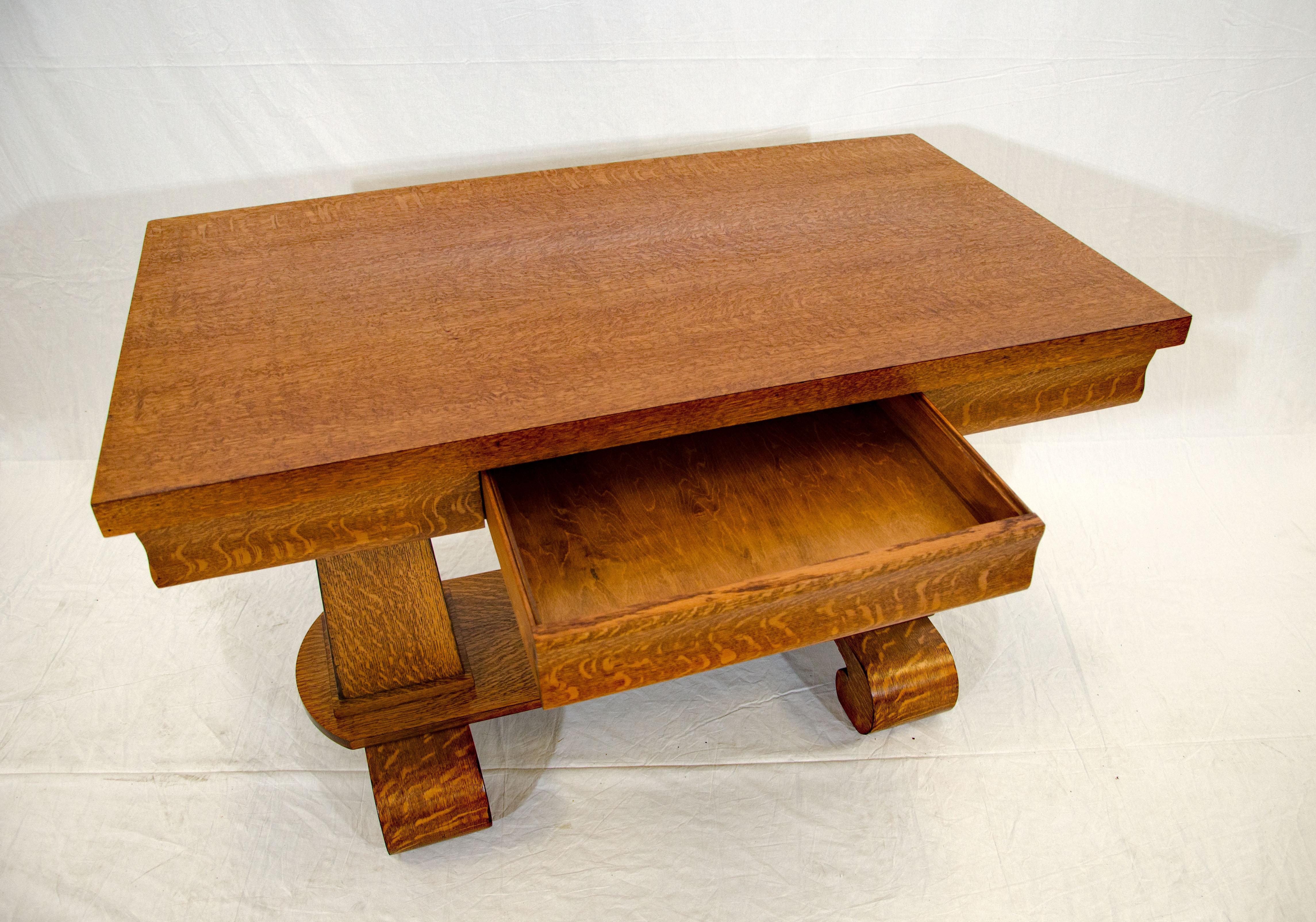 Arts and Crafts Oak Library Table at 1stDibs | vintage library tables ...