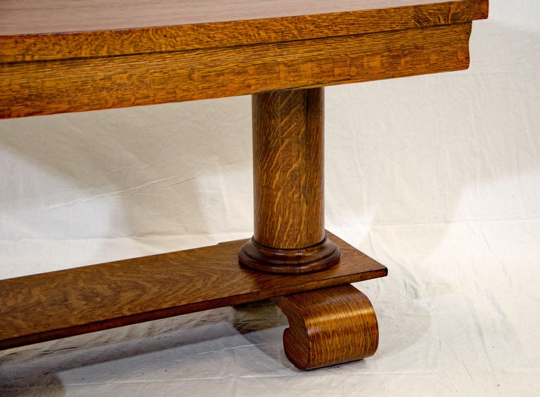 Arts and Crafts Oak Library Table at 1stDibs