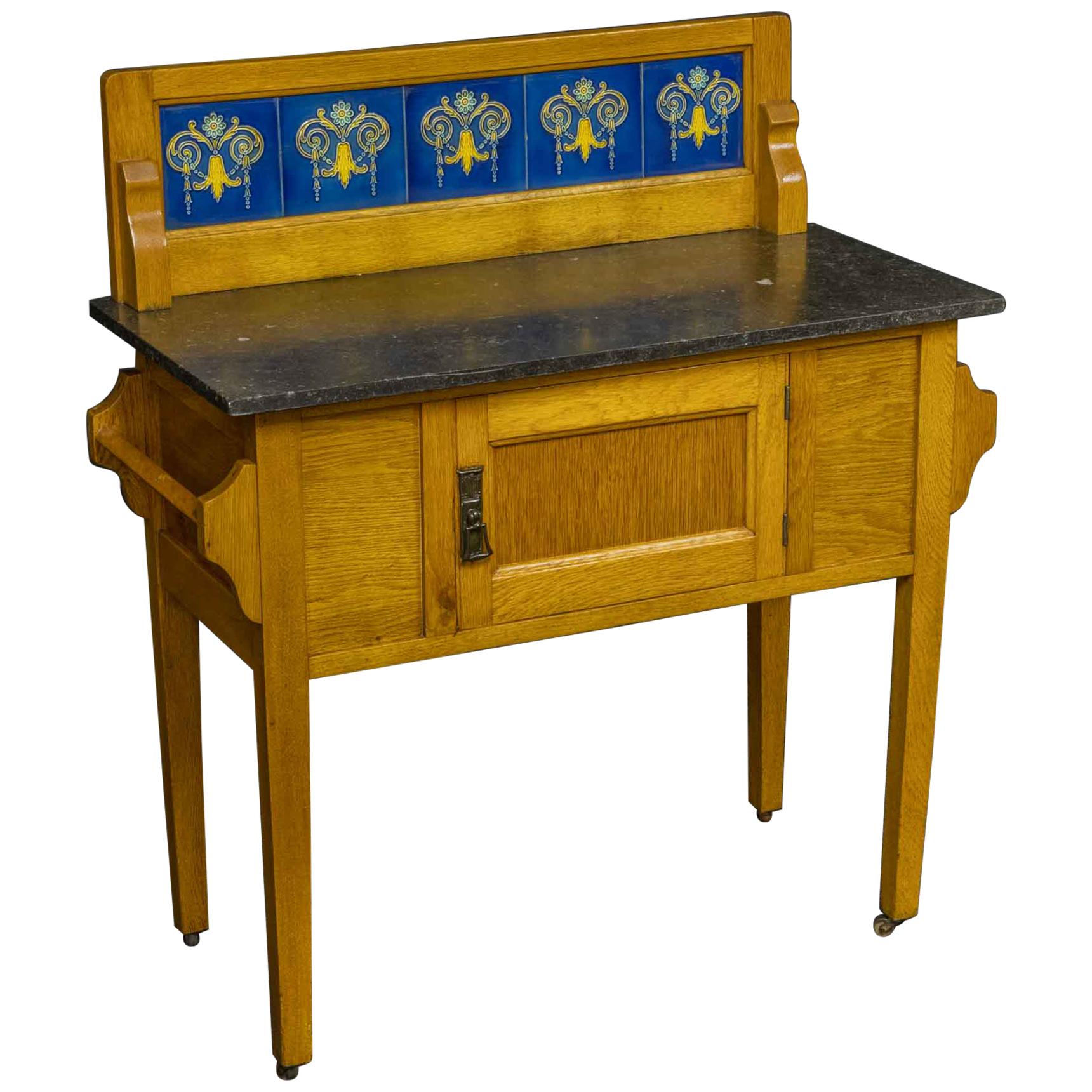 John Ednie Arts and Crafts Glasgow Oak over Mantle, Carved Cherubs and ...