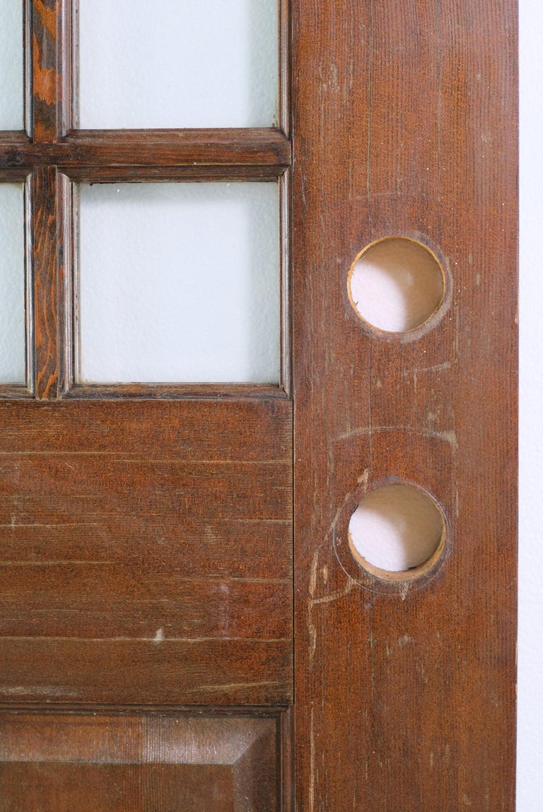 Arts and Crafts Pine Entry Door Glass Panes with Single Bottom Panel ...