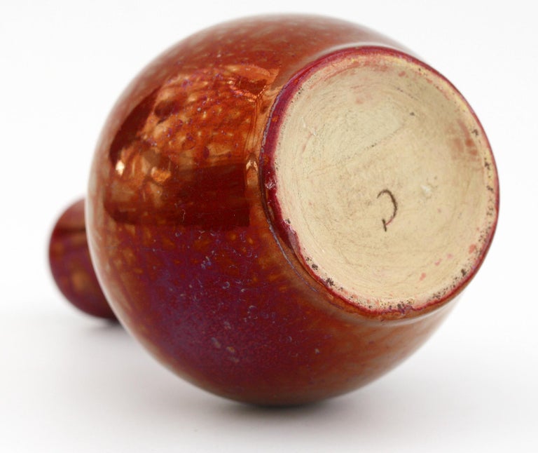 Arts and Crafts Red Luster Spider Web Design Art Pottery Vase, circa ...