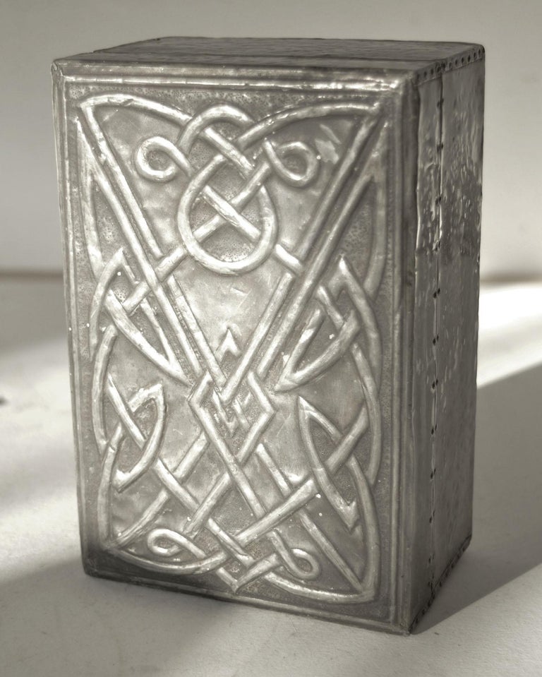 Arts and Crafts Repousse Pewter Cigarette Box in the Style of Archibald ...