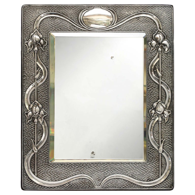 Arts and Crafts Sterling Silver-Mounted Table Mirror, by A. and J ...