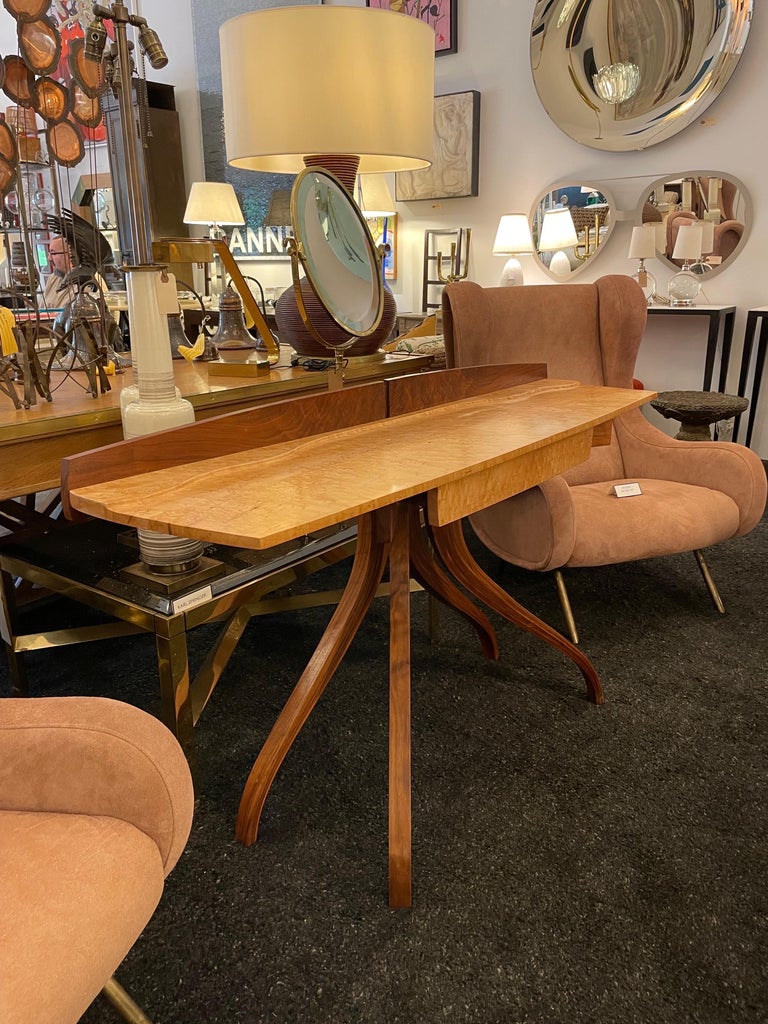 Arts and Crafts Style Maple and Walnut Desk/Console, Manner of Jere ...