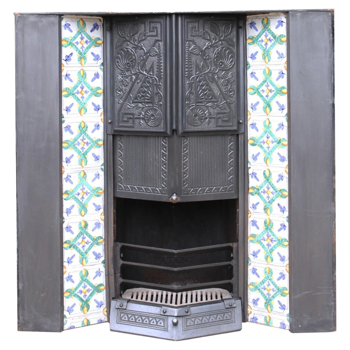 Art Deco Copper and Brass Fire Insert at 1stDibs