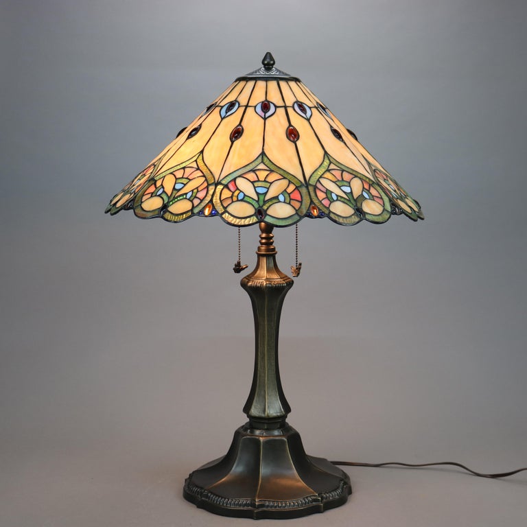 Arts and Crafts Tiffany Style Leaded Stained Glass Table Lamp 20th C at ...