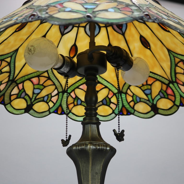 Arts and Crafts Tiffany Style Leaded Stained Glass Table Lamp 20th C at ...
