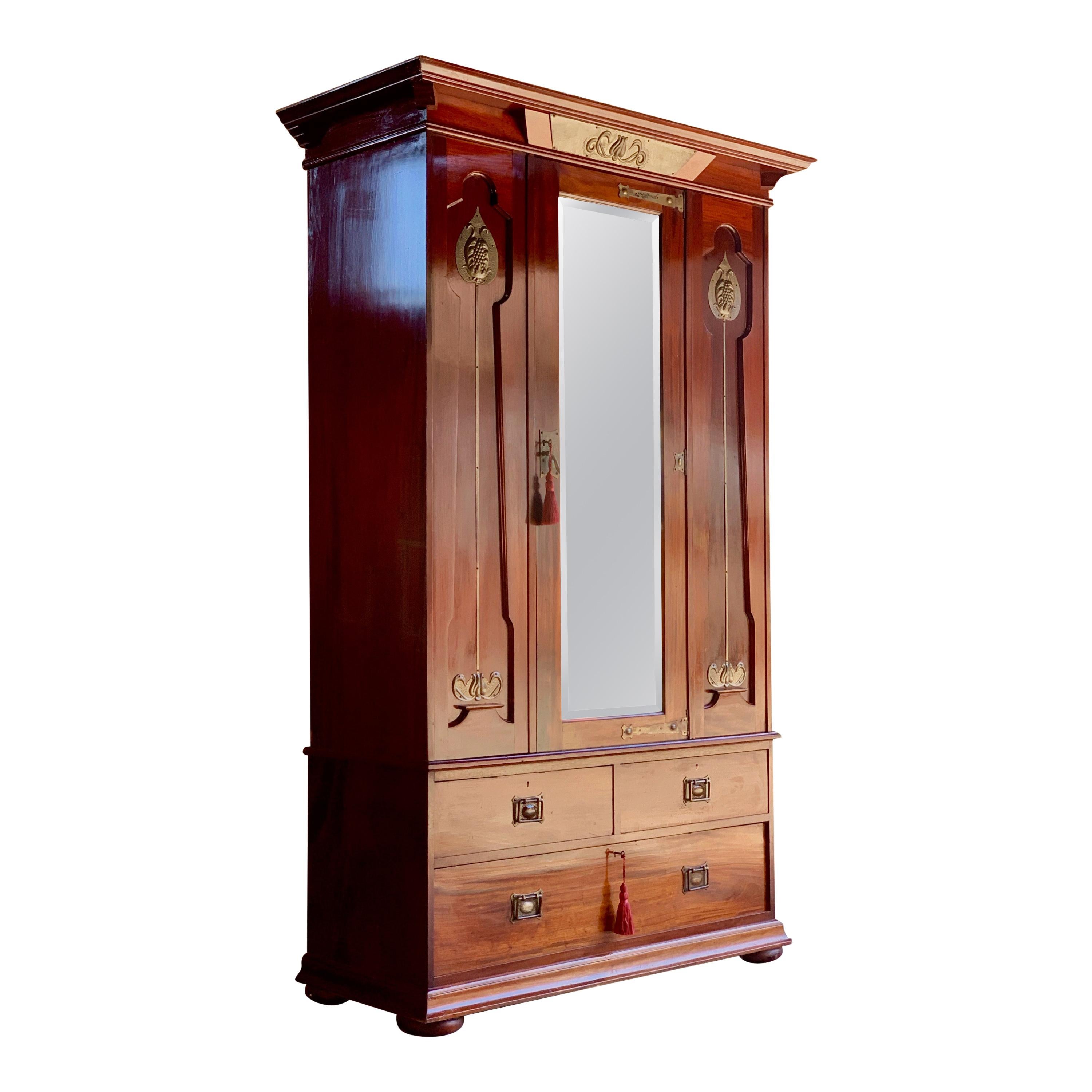 Scottish Oak Arts and Crafts Linen Press, Wardrobe, Chest, Armoire at ...