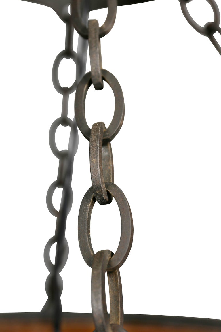 Arts and Crafts Wrought Iron Chandelier For Sale at 1stdibs