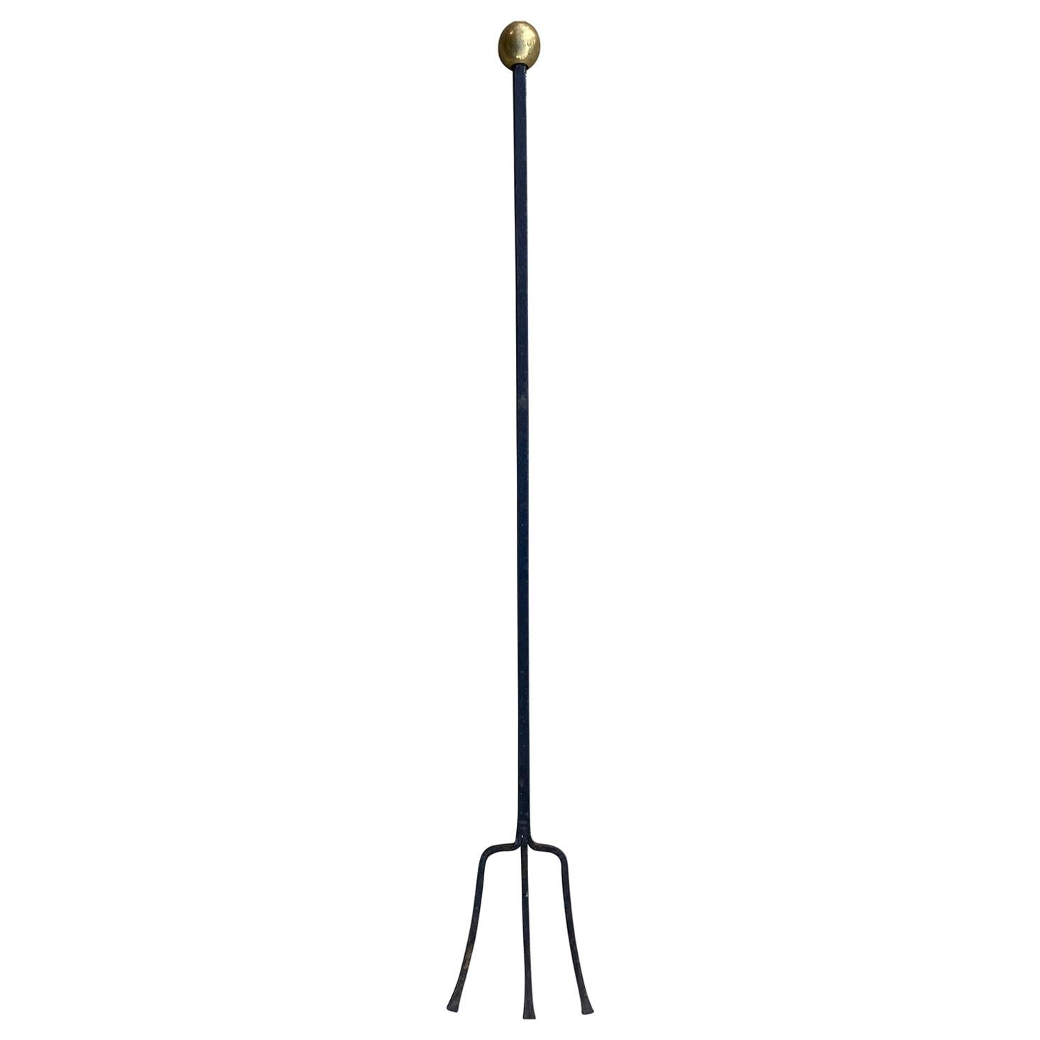 Brass And Wrought Iron Fireplace Fork For Sale at 1stDibs