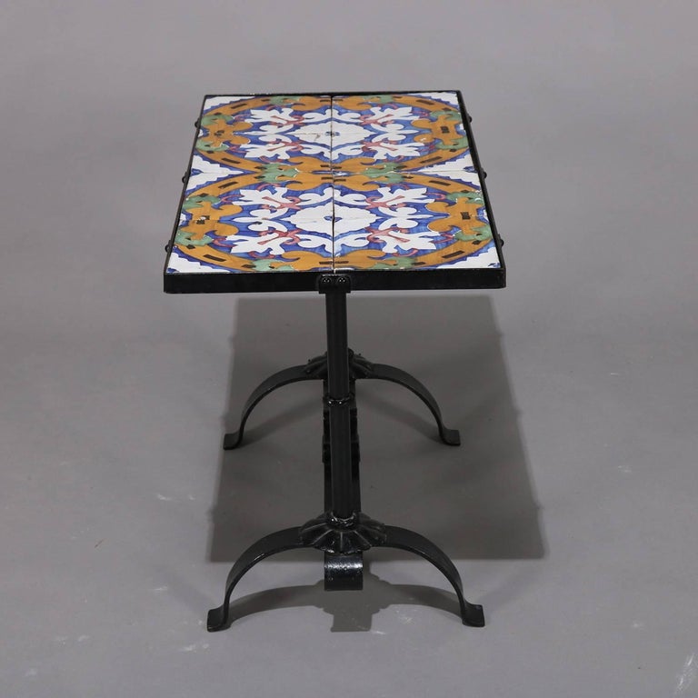 Arts and Crafts Yellin School Wrought Iron and Enameled California Tile ...