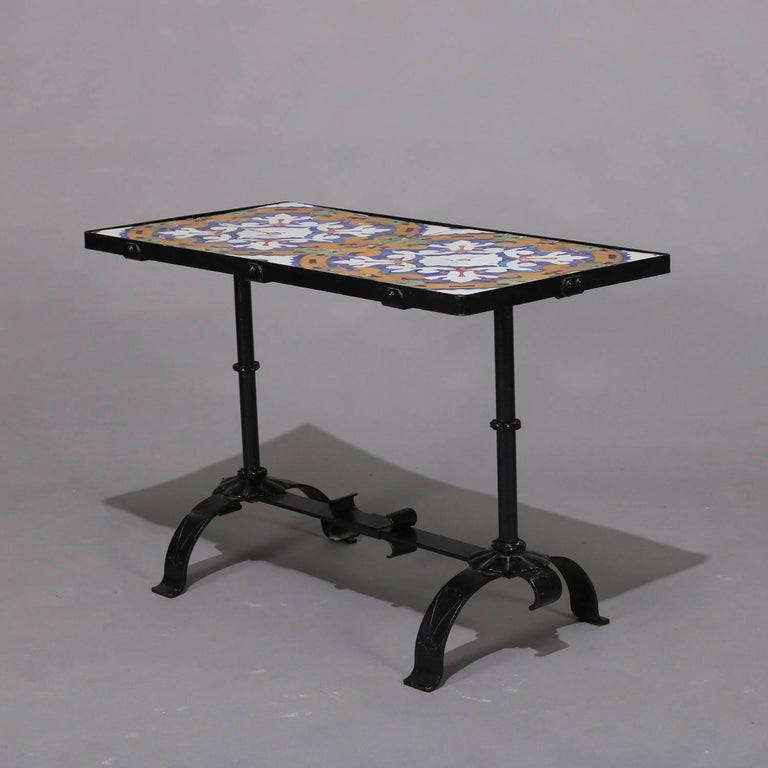 Arts and Crafts Yellin School Wrought Iron and Enameled California Tile ...