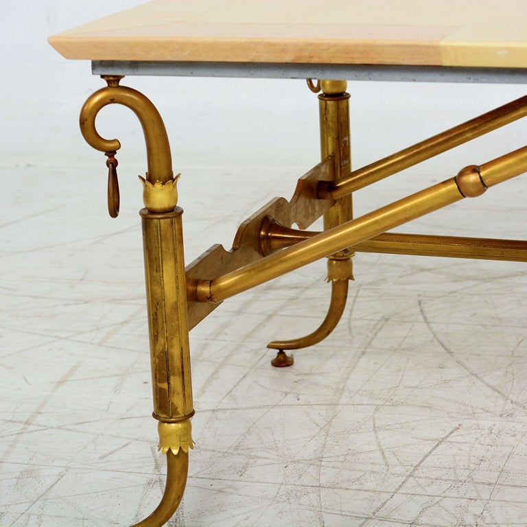 1950s Arturo Pani Sculptural Coffee Table Parchment and Brass Hollywood ...