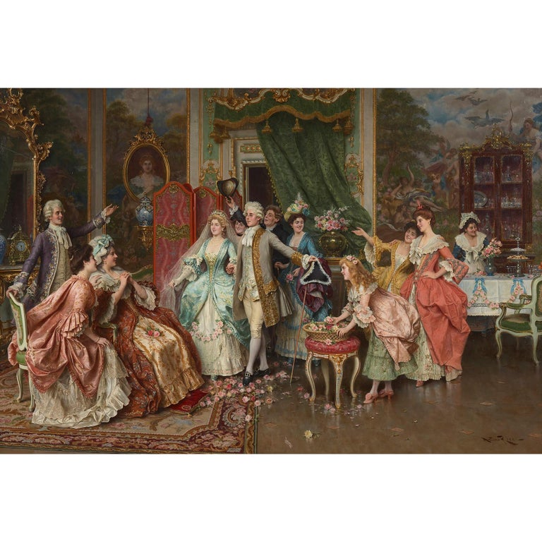 Arturo Ricci - A large painting of 'The Wedding Party' by Arturo Ricci ...