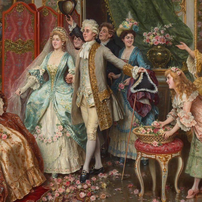 Arturo Ricci - A large painting of 'The Wedding Party' by Arturo Ricci ...