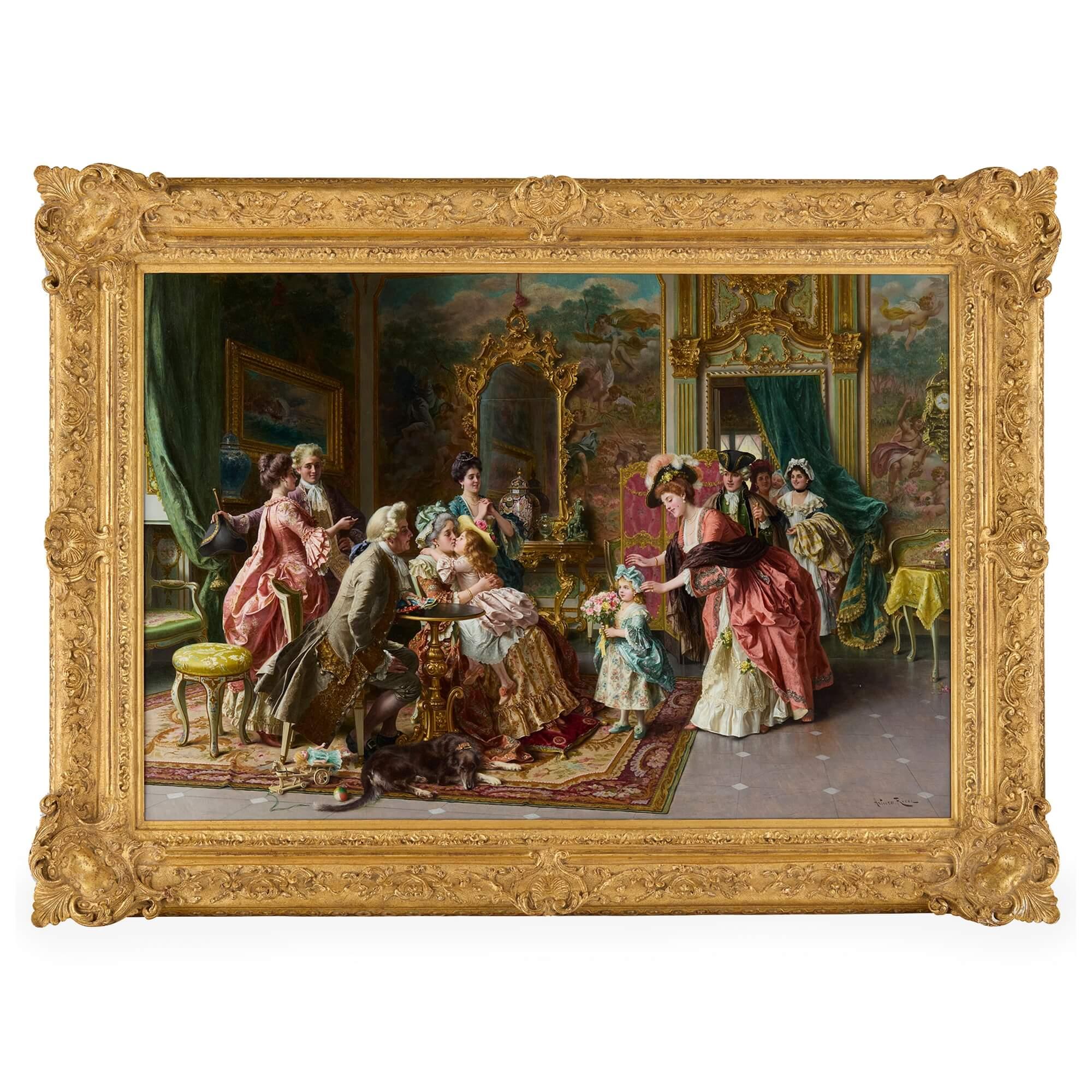 Arturo Ricci - Impressive Large Italian Genre Painting by Arturo Ricci ...