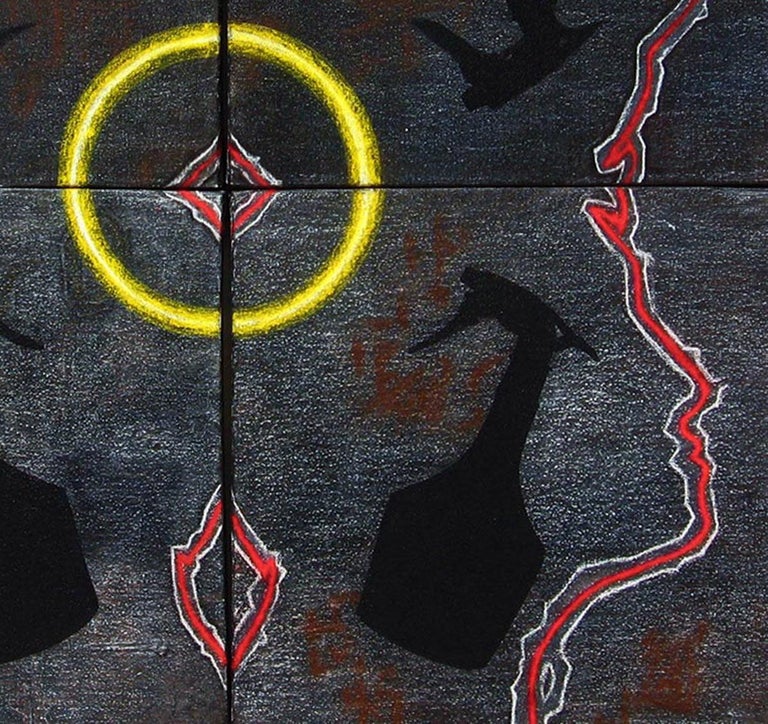 Arun Bain - Making the Circle-1, Pastel, Earth and Water color, Black ...