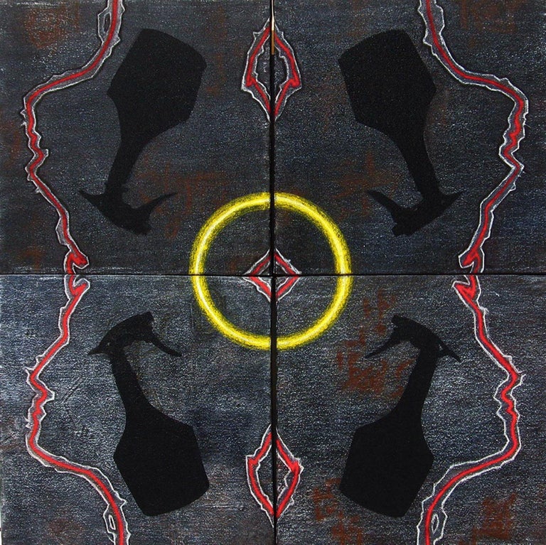 Arun Bain - Making the Circle-1, Pastel, Earth and Water color, Black ...