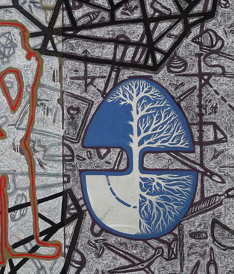 Arun Bain - The Tree, Pastel, Earthcolor, Acrylic Painting, Blue, Black ...