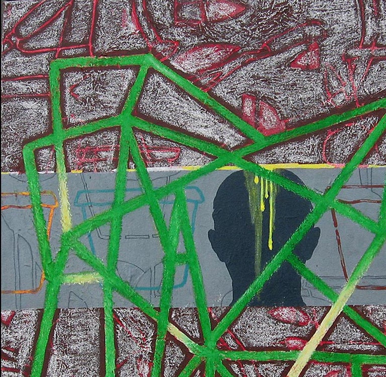 Arun Bain - Unknown Way, Soft pastel and Acrylic Painting, Green, Red ...