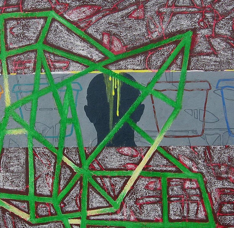 Arun Bain - Unknown Way, Soft pastel and Acrylic Painting, Green, Red ...