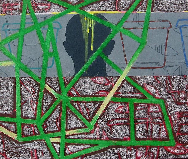 Arun Bain - Unknown Way, Soft pastel and Acrylic Painting, Green, Red ...