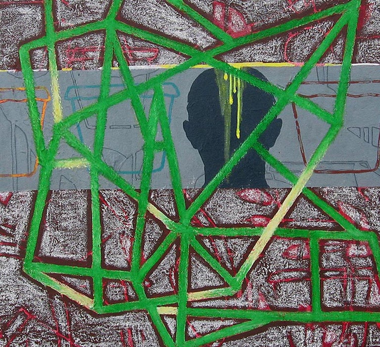 Arun Bain - Unknown Way, Soft pastel and Acrylic Painting, Green, Red ...