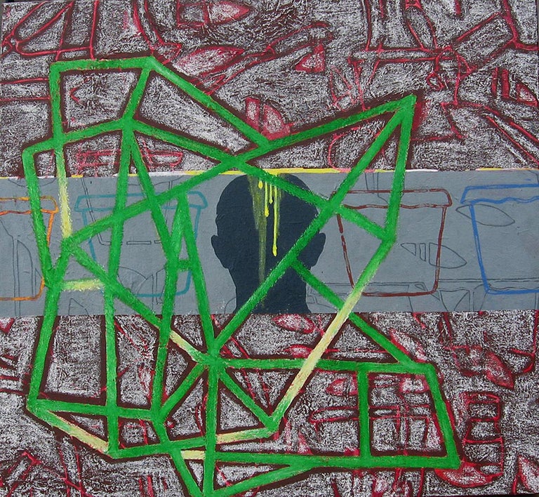 Arun Bain - Unknown Way, Soft pastel and Acrylic Painting, Green, Red ...