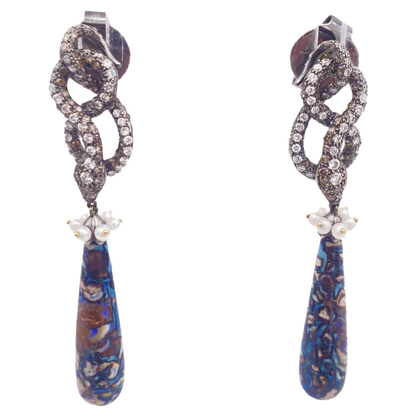 Susan Lister Locke Opal Candy Drop Earrings at 1stDibs