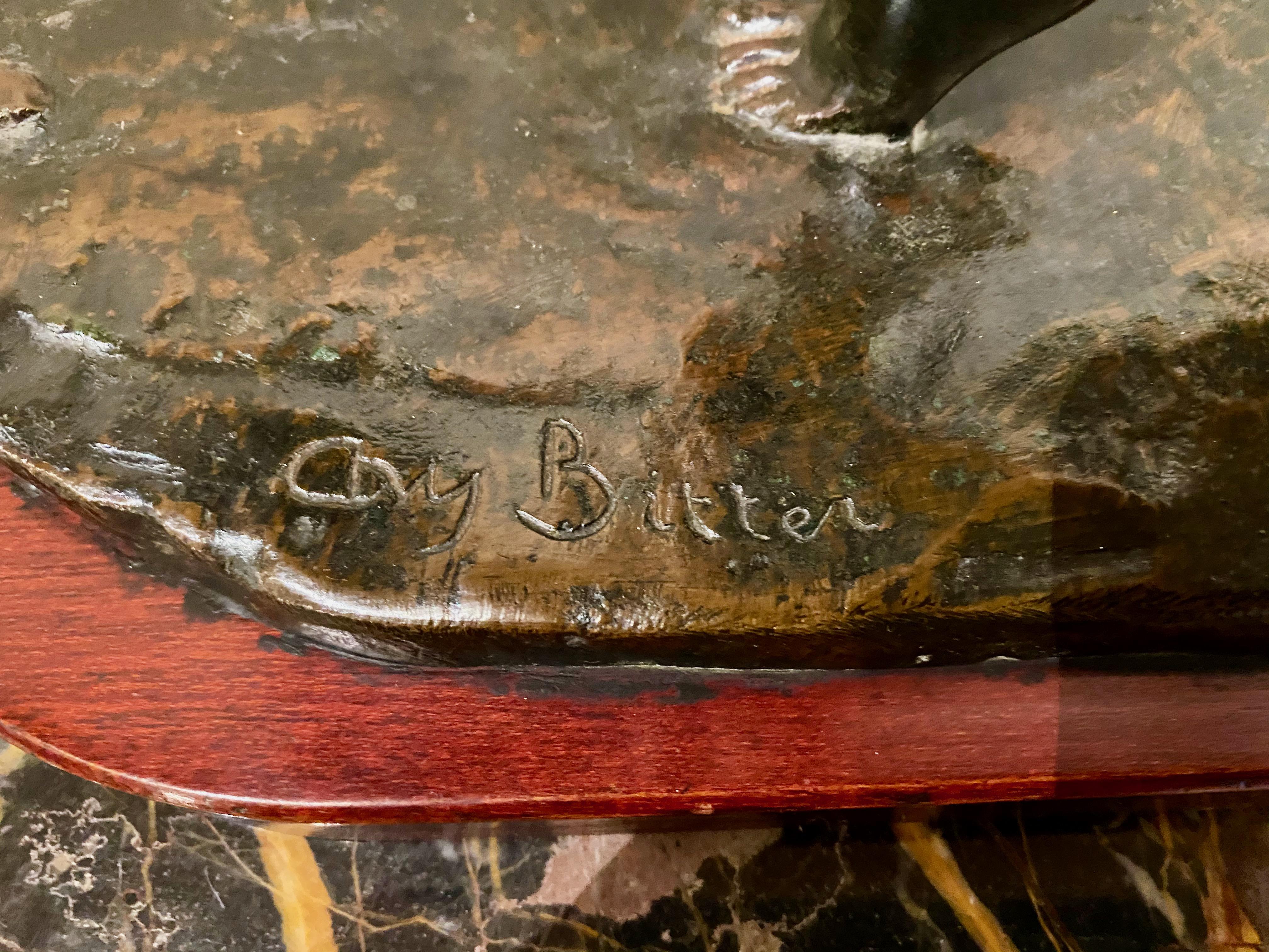 Ary Bitter Bronze Art Deco Sculpture Woman Running with Lambs Bronze ...