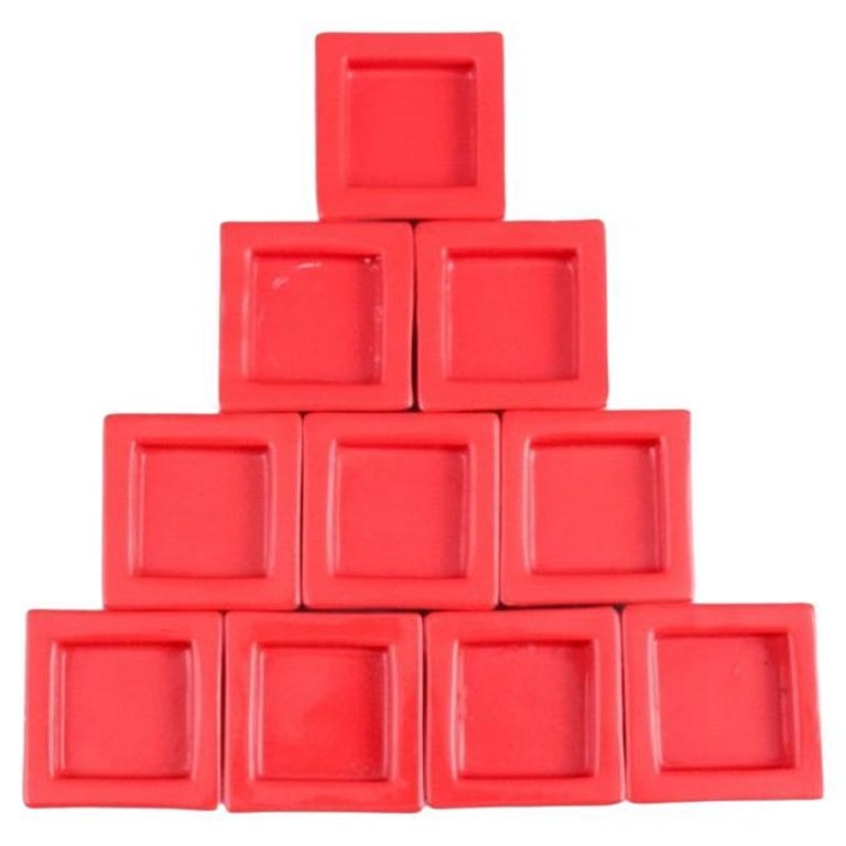 Asa, Germany, a Collection of Ten Small Square Ceramic Bowls, Late ...