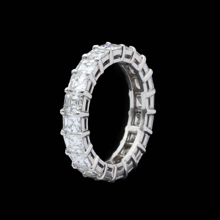 Ascher Cut Diamond and Platinum Eternity Band at 1stDibs