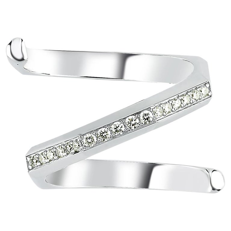 Customizable Ascher Hypnosis 18K White Gold 0, 13 Carat Diamond Ring ...