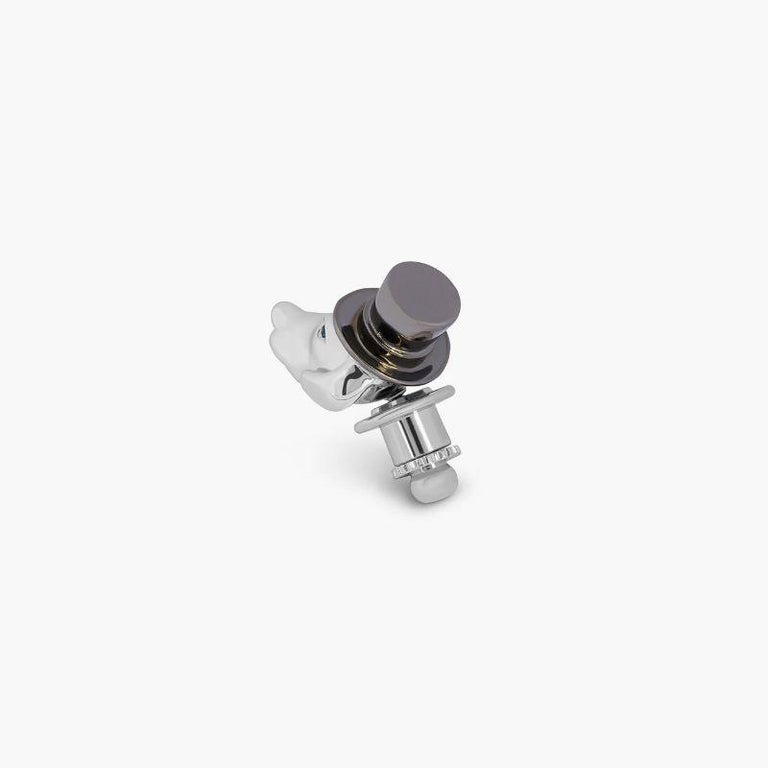 Ascot Daschund Pin with Blue Swarovski Elements For Sale at 1stDibs
