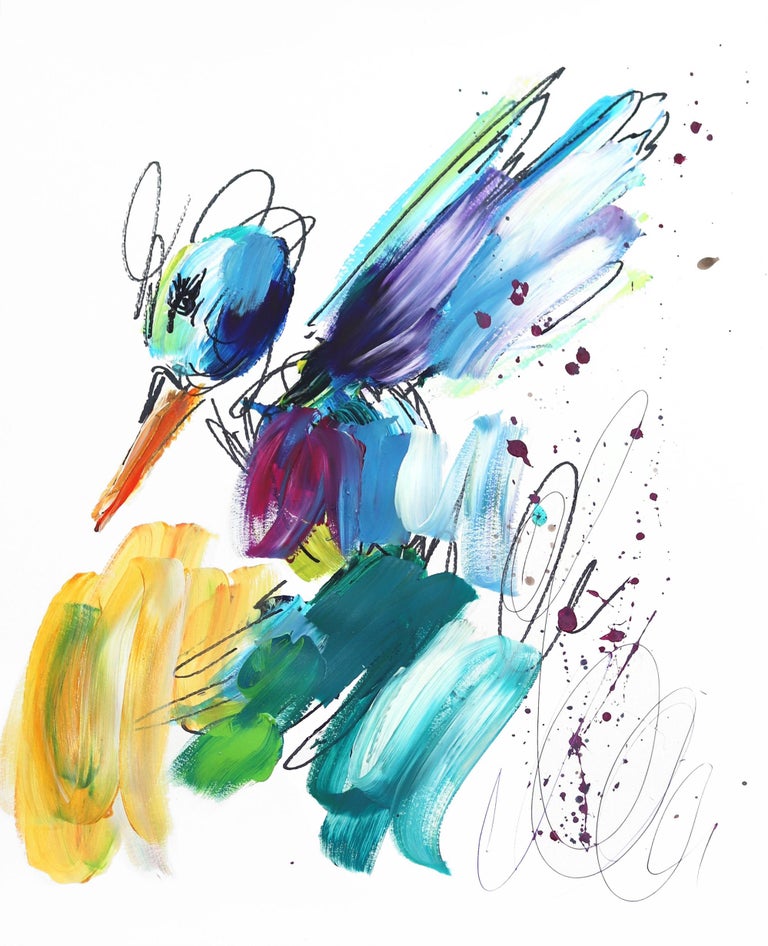 Ash Almonte - Purple Magenta Turquoise Hummer For Sale at 1stDibs
