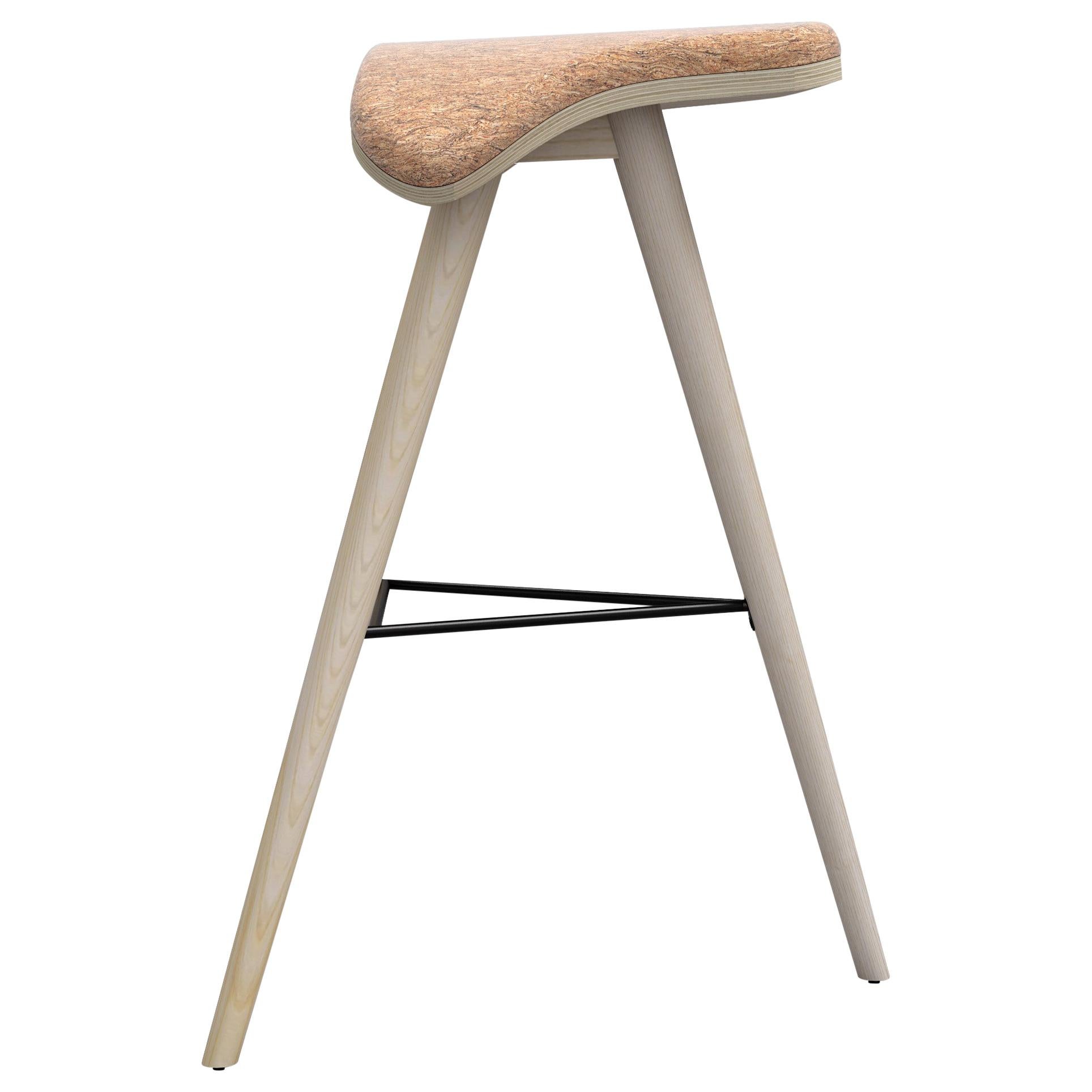 Ash and Fabric Horse High Stool by Alexandre Caldas For Sale at 1stDibs
