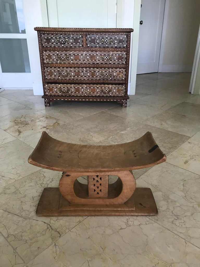 Ashanti African Tribal Stool in Hand Carved Wood, Early 20th Century at ...