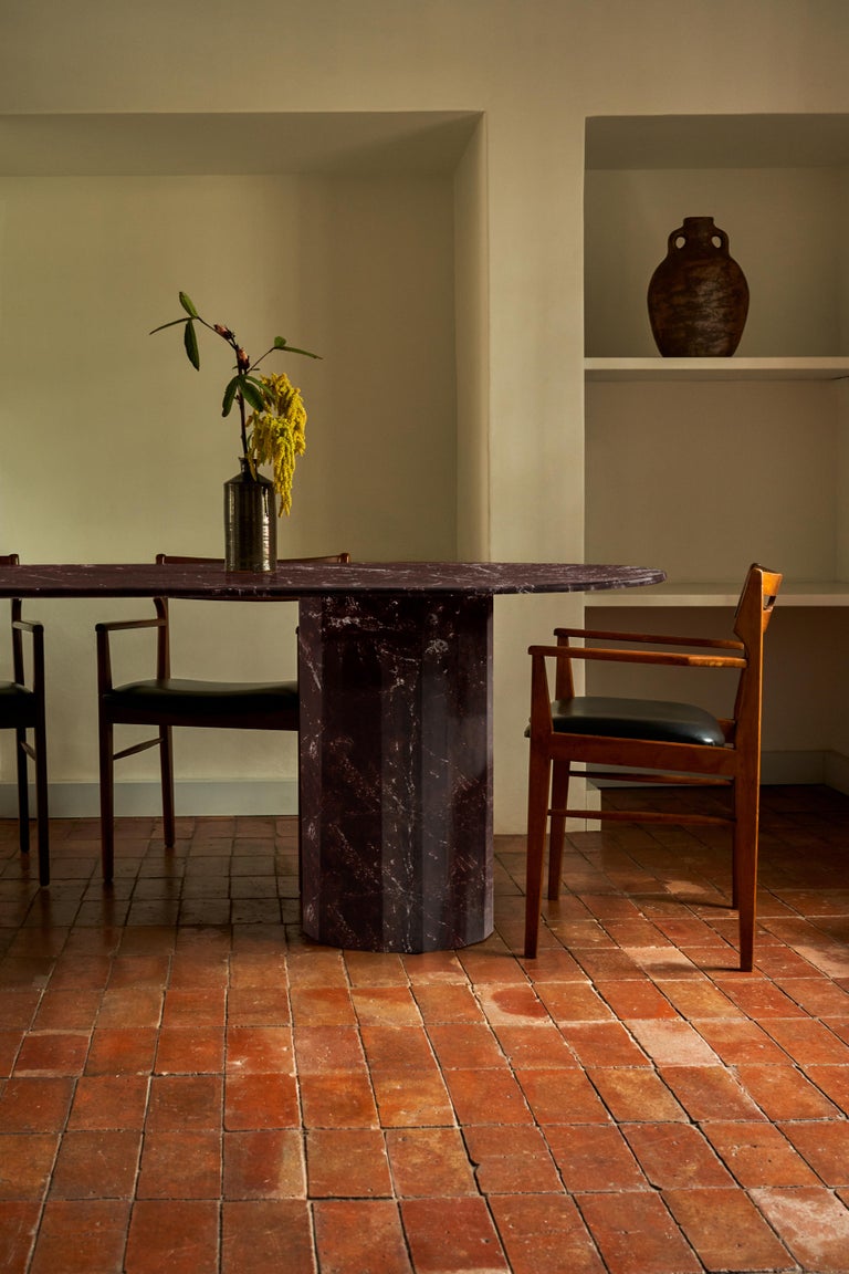 Ashby Oval Dining Table in Polished Rosso Levanto Marble For Sale at ...