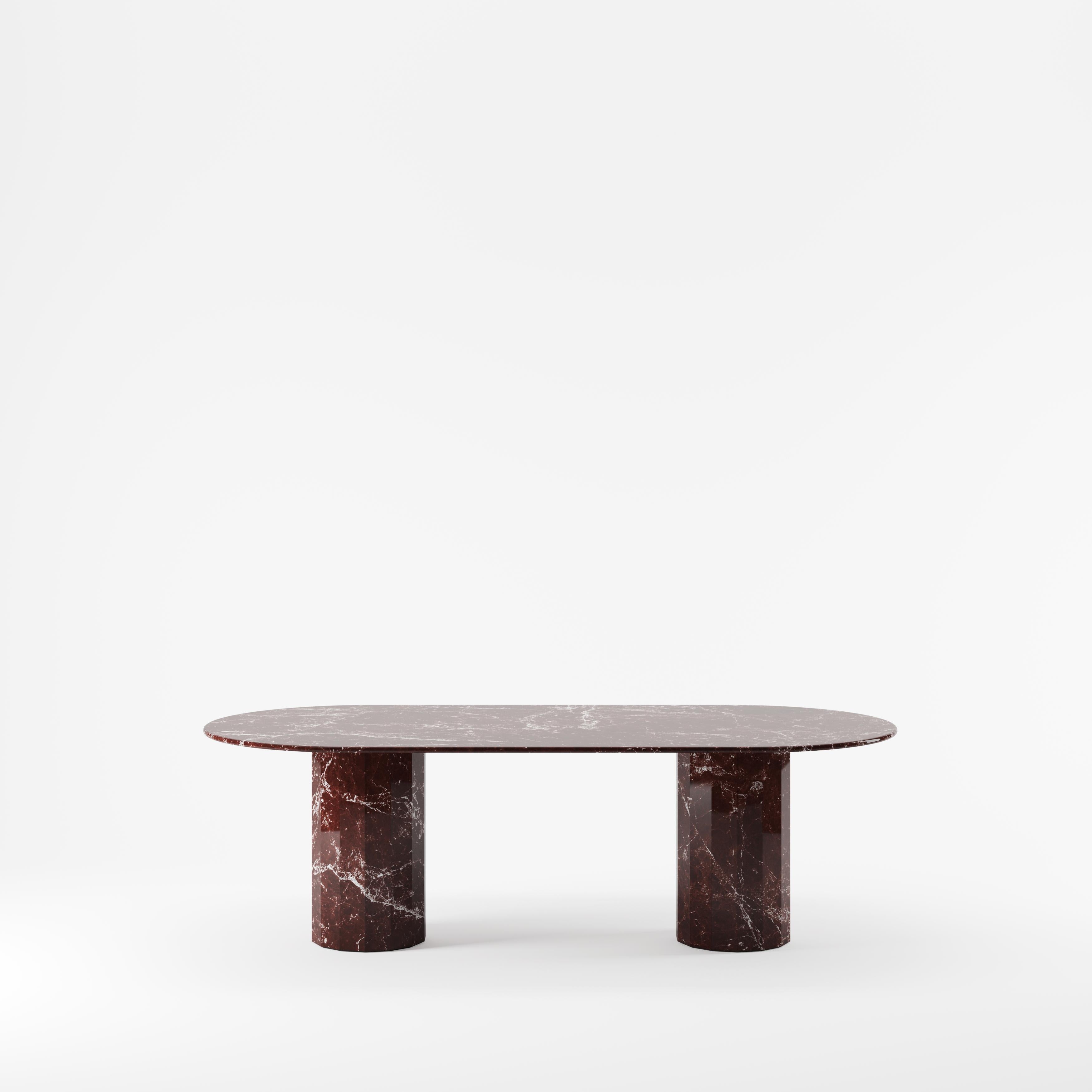 Ashby Oval Dining Table in Polished Rosso Levanto Marble For Sale at ...