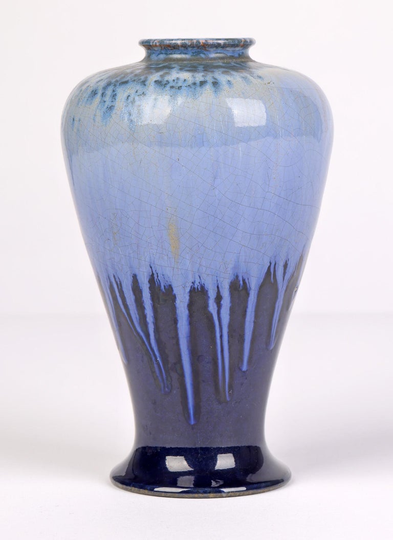 Ashby Potters Guild Art Nouveau Mottled Blue Glazed Vase For Sale at ...