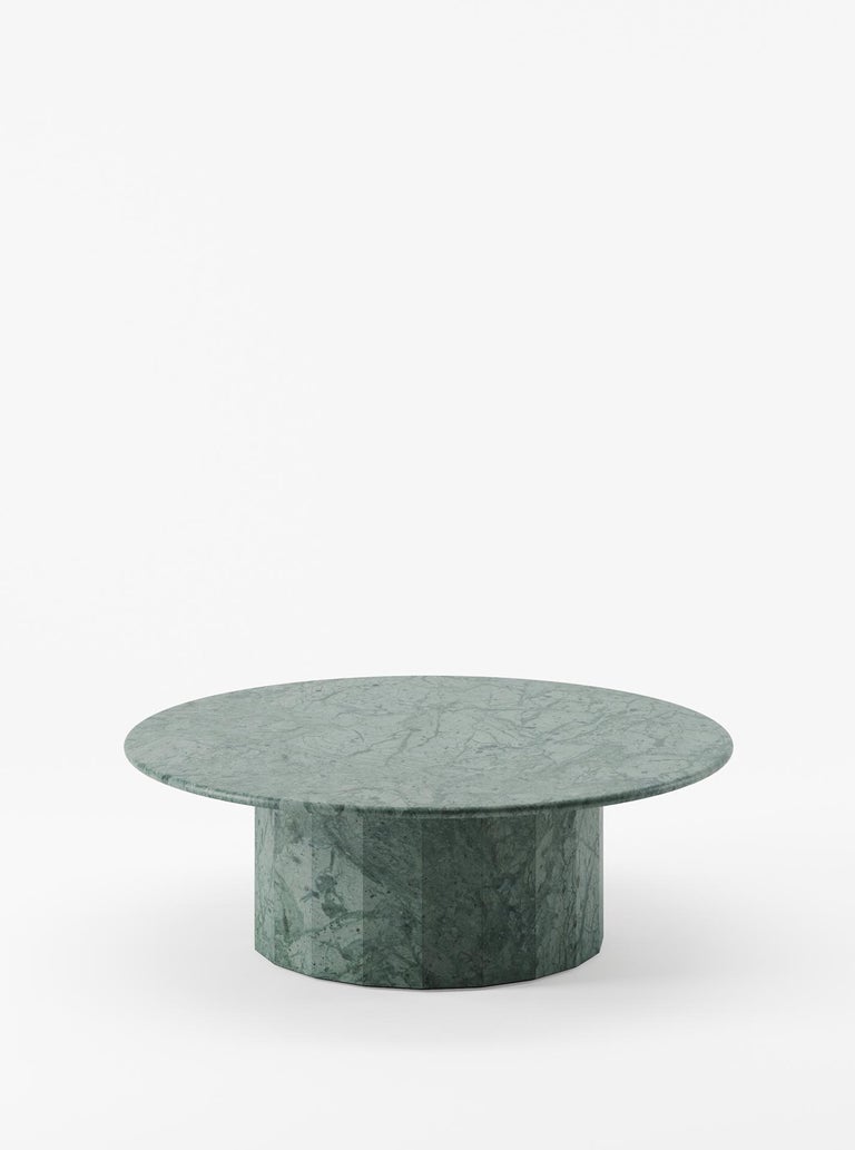 Ashby Round Coffee Table Handcrafted in Verde Guatemala Marble For Sale ...