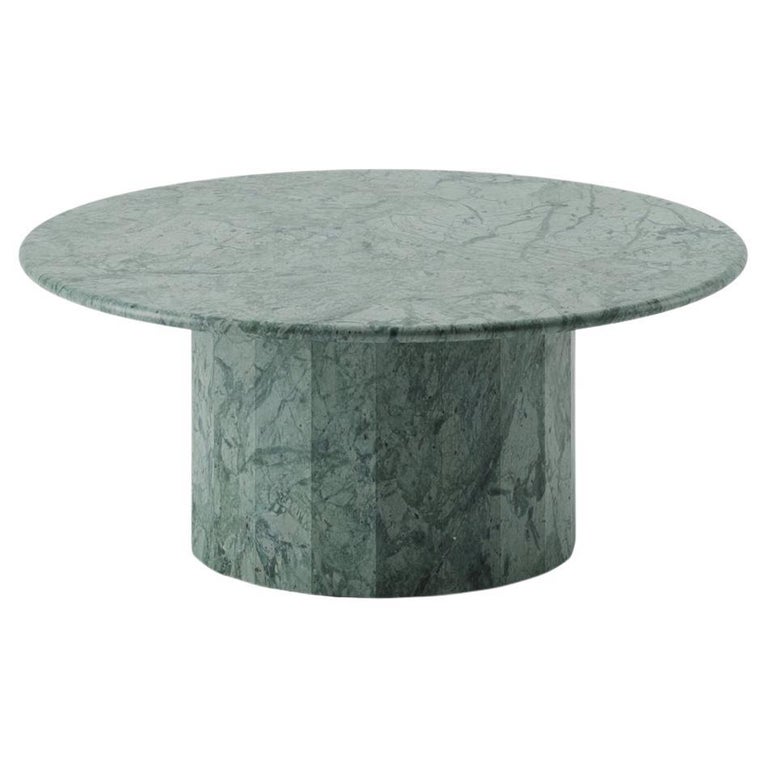 Ashby Round Coffee Table Handcrafted in Verde Guatemala Marble For Sale ...
