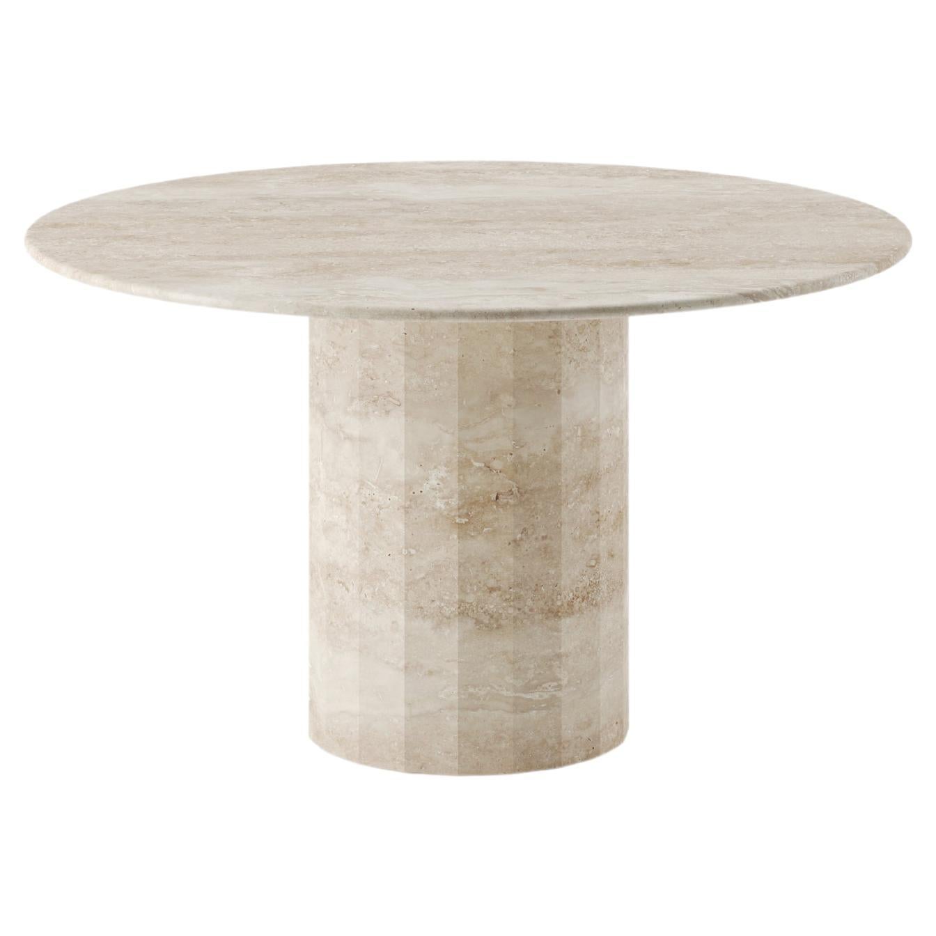Ashby Round Dining/Hall Table Handcrafted in Honed Bianco Carrara ...