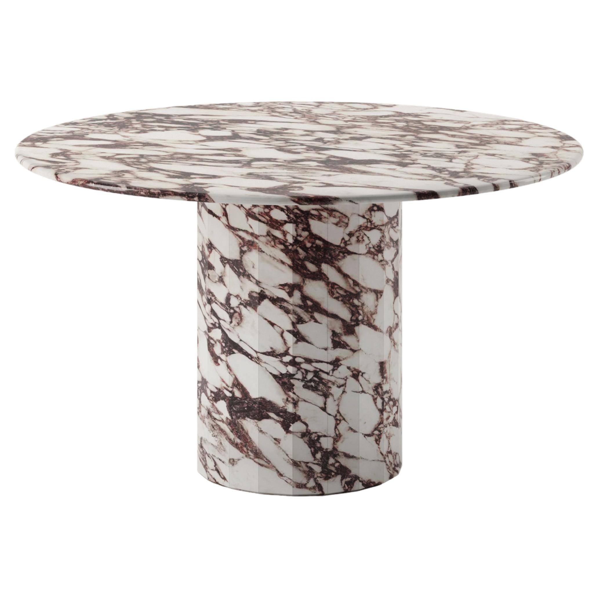 Ashby Round Side Table Handcrafted in Calacatta Viola Marble For Sale ...