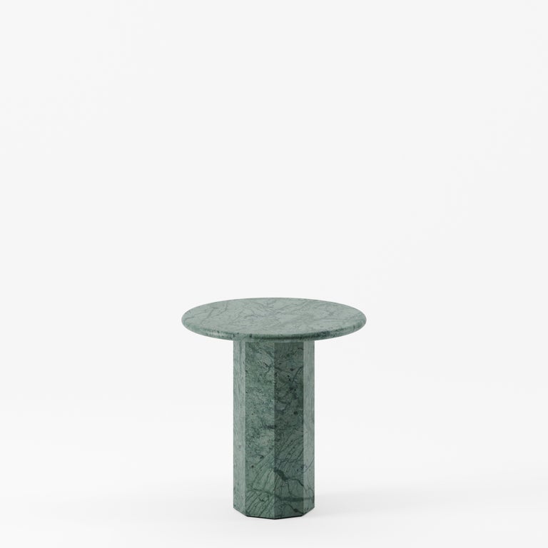 Ashby Round Side Table Handcrafted in Honed Verde Guatemala Marble For ...