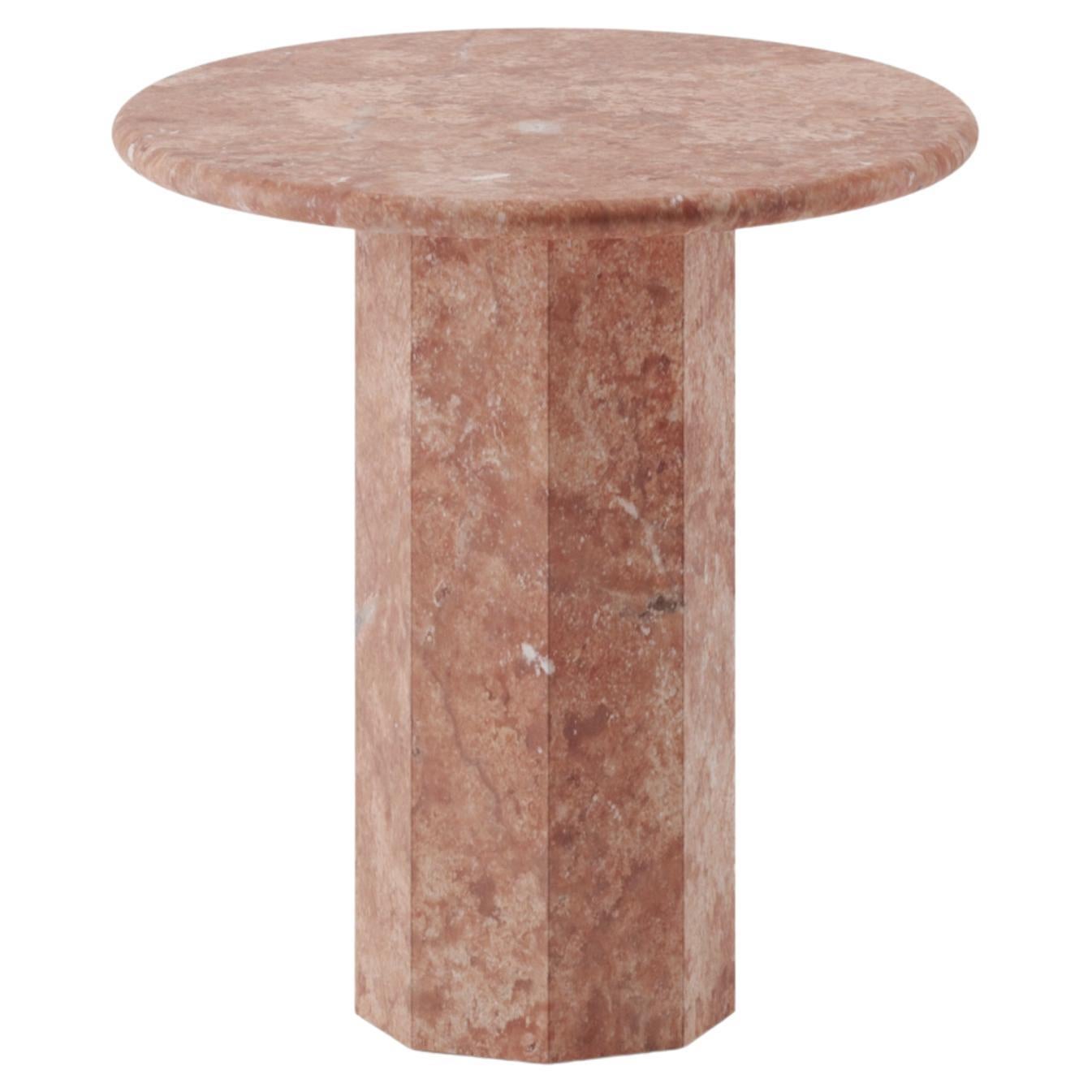 Ashby Round Side Table Handcrafted in Calacatta Viola Marble For Sale ...