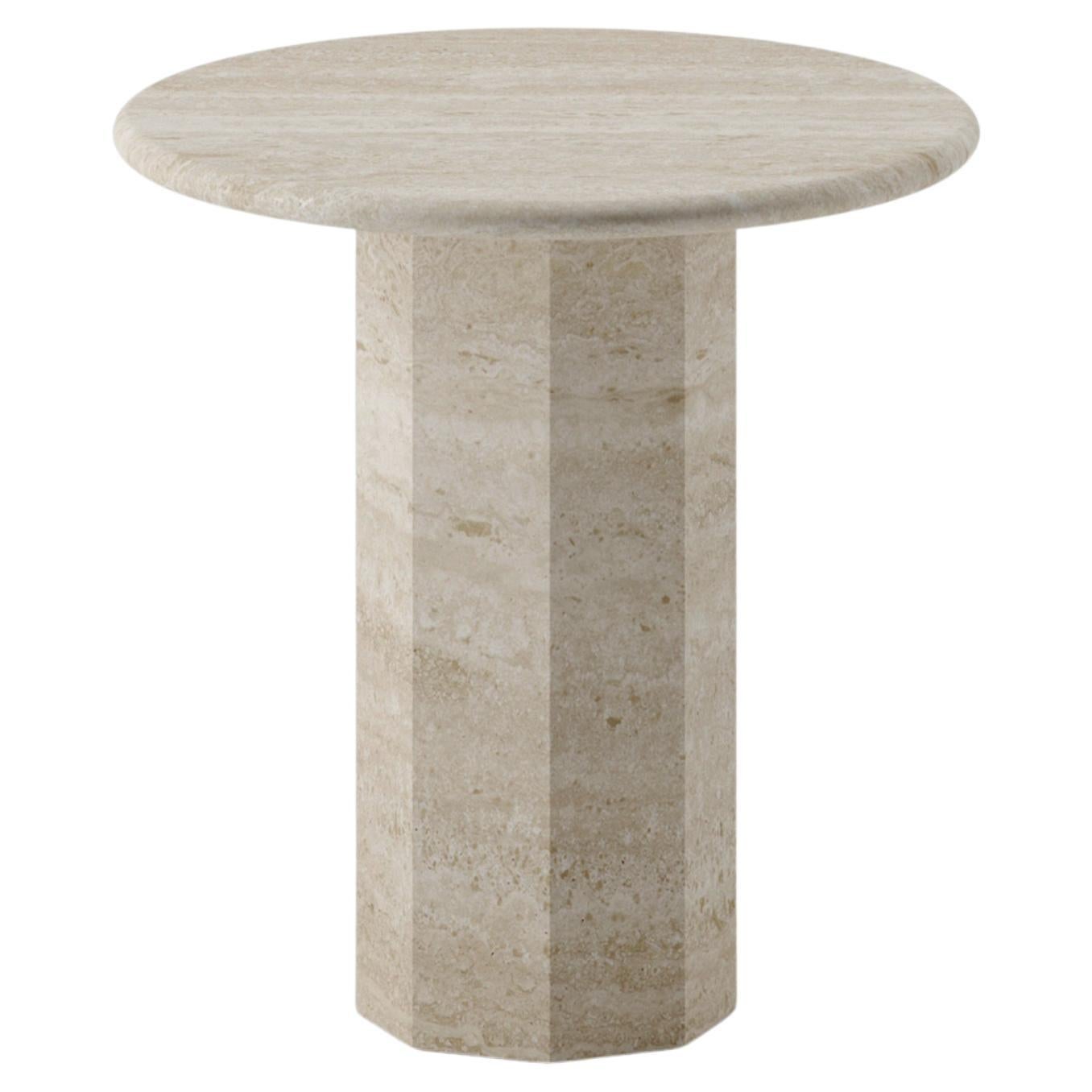 Ashby Round Side Table Handcrafted in Polished Rosso Levanto Marble For ...