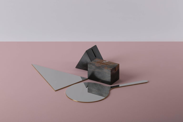 Ashkal Small Mirror 'Triangular Model' - Marble, Brass or Metal base ...