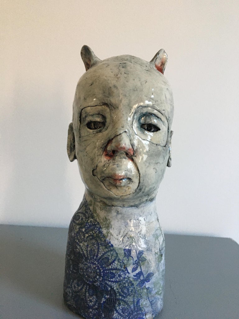 Ashley Benton - Ceramic Bunny Person: 'He wore it so no one would see ...